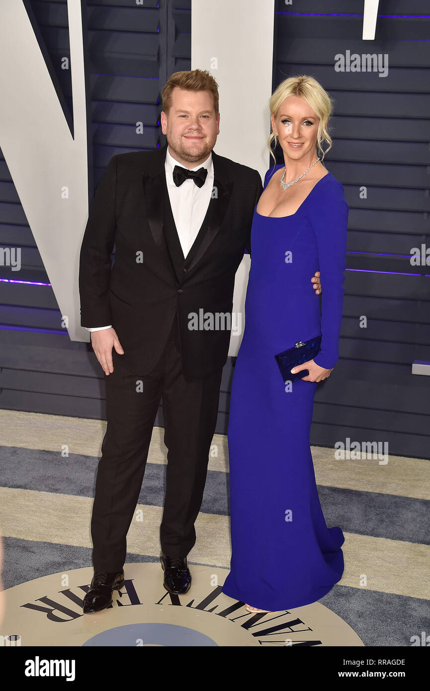 BEVERLY HILLS, CA - FEBRUARY 24: James Corden and Julia Carey attend ...