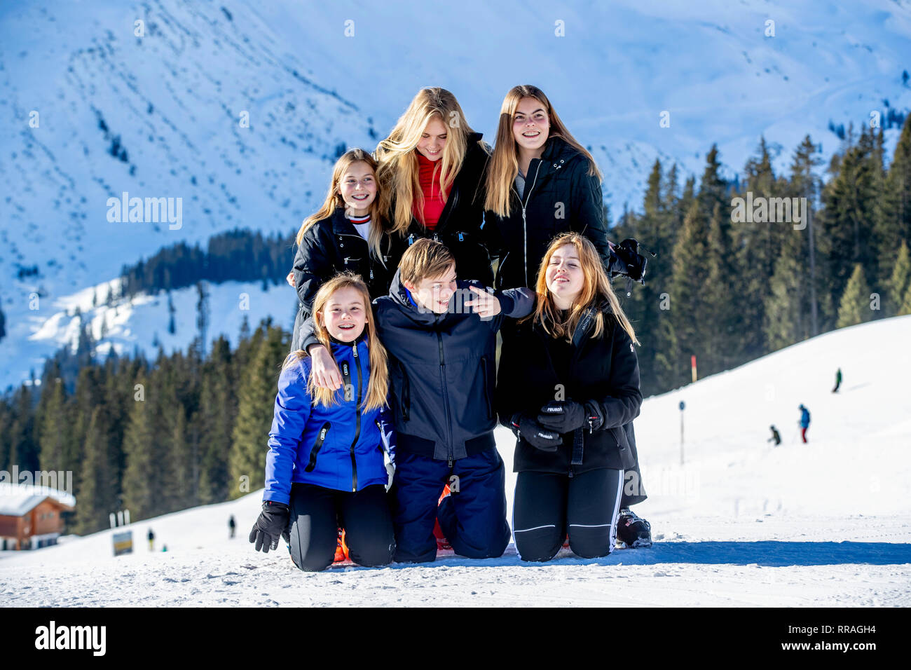 Lech, Austria. 25th Feb, 2019. King Willem-Alexander, Queen Maxima ...