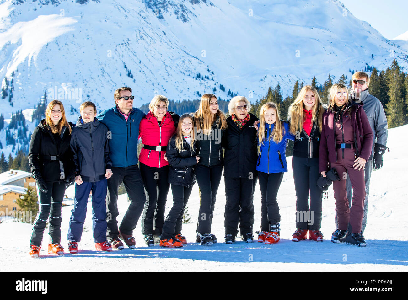 Lech, Austria. 25th Feb, 2019. King Willem-Alexander, Queen Maxima ...