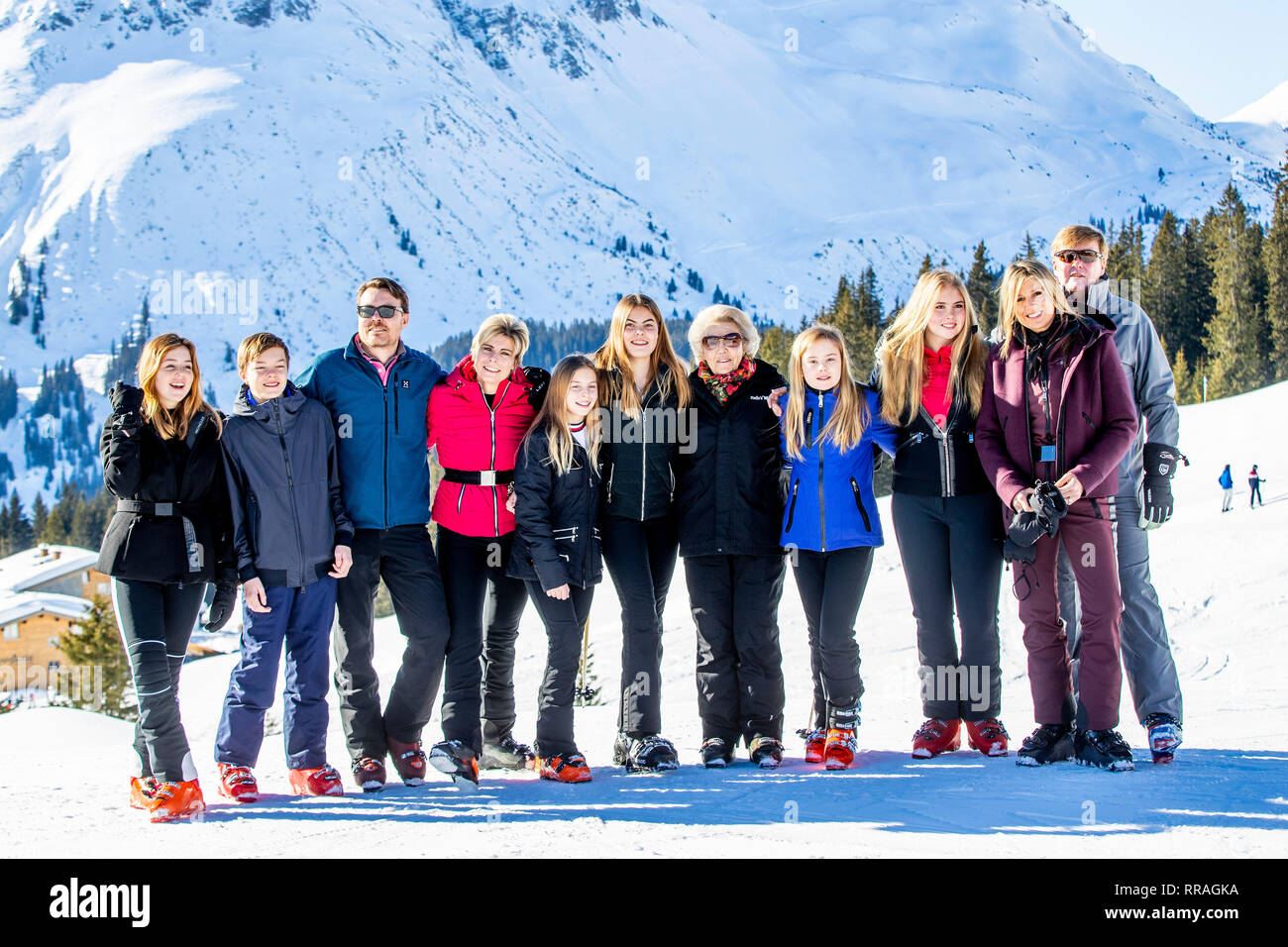 Lech, Austria. 25th Feb, 2019. King Willem-Alexander, Queen Maxima ...
