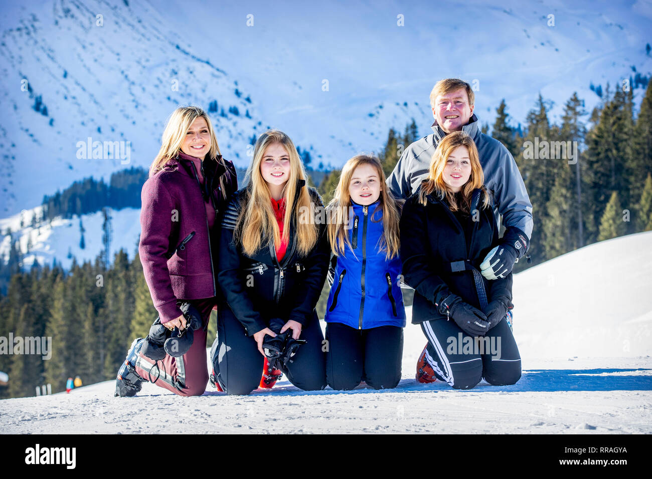 Lech, Austria. 25th Feb, 2019. King Willem-Alexander, Queen Maxima ...