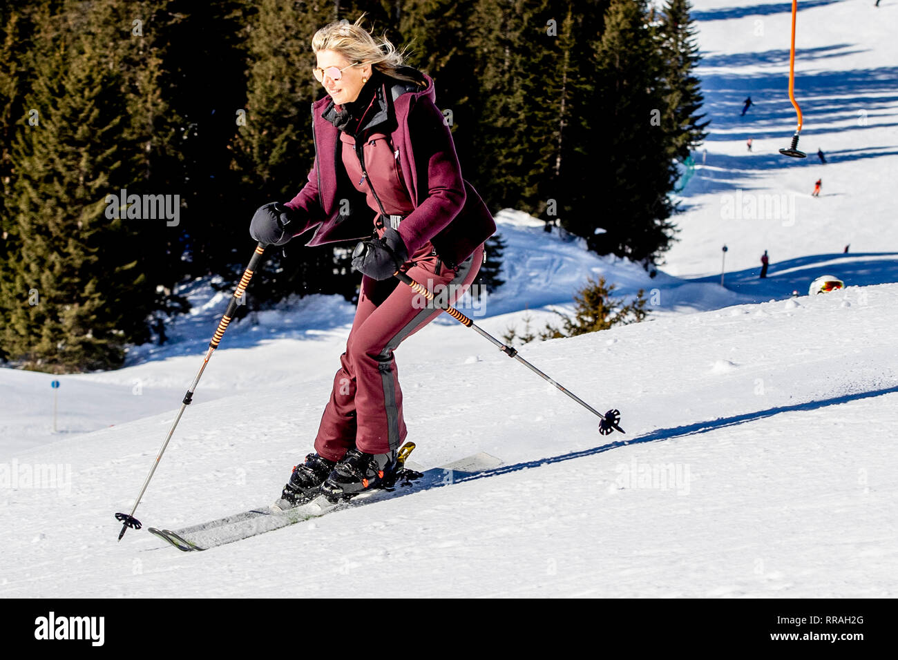 Lech, Austria. 25th Feb, 2019. King Willem-Alexander, Queen Maxima ...