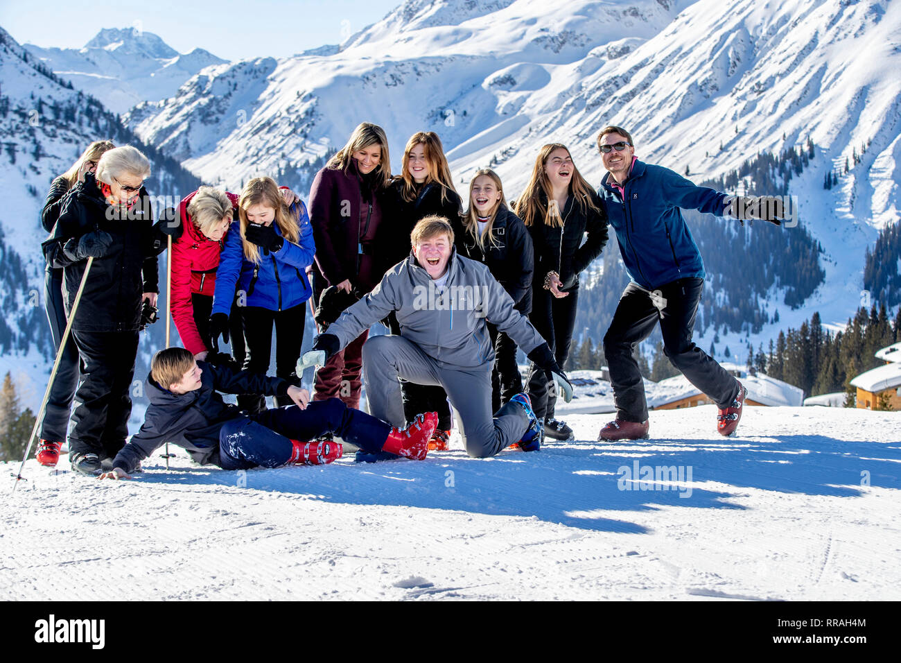 Lech, Austria. 25th Feb, 2019. King Willem-Alexander, Queen Maxima ...