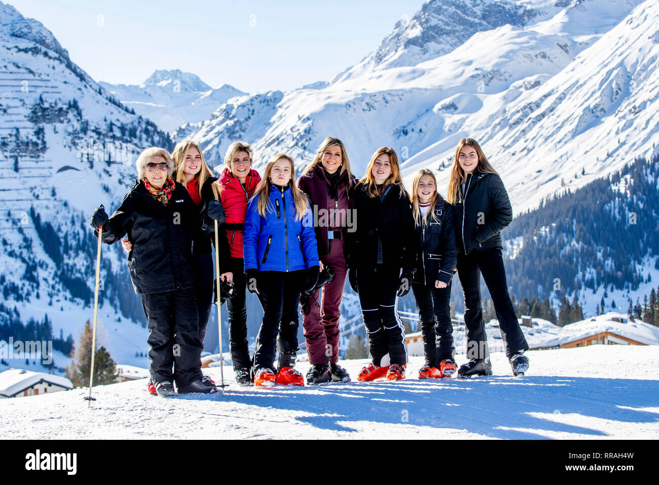 Lech, Austria. 25th Feb, 2019. King Willem-Alexander, Queen Maxima ...