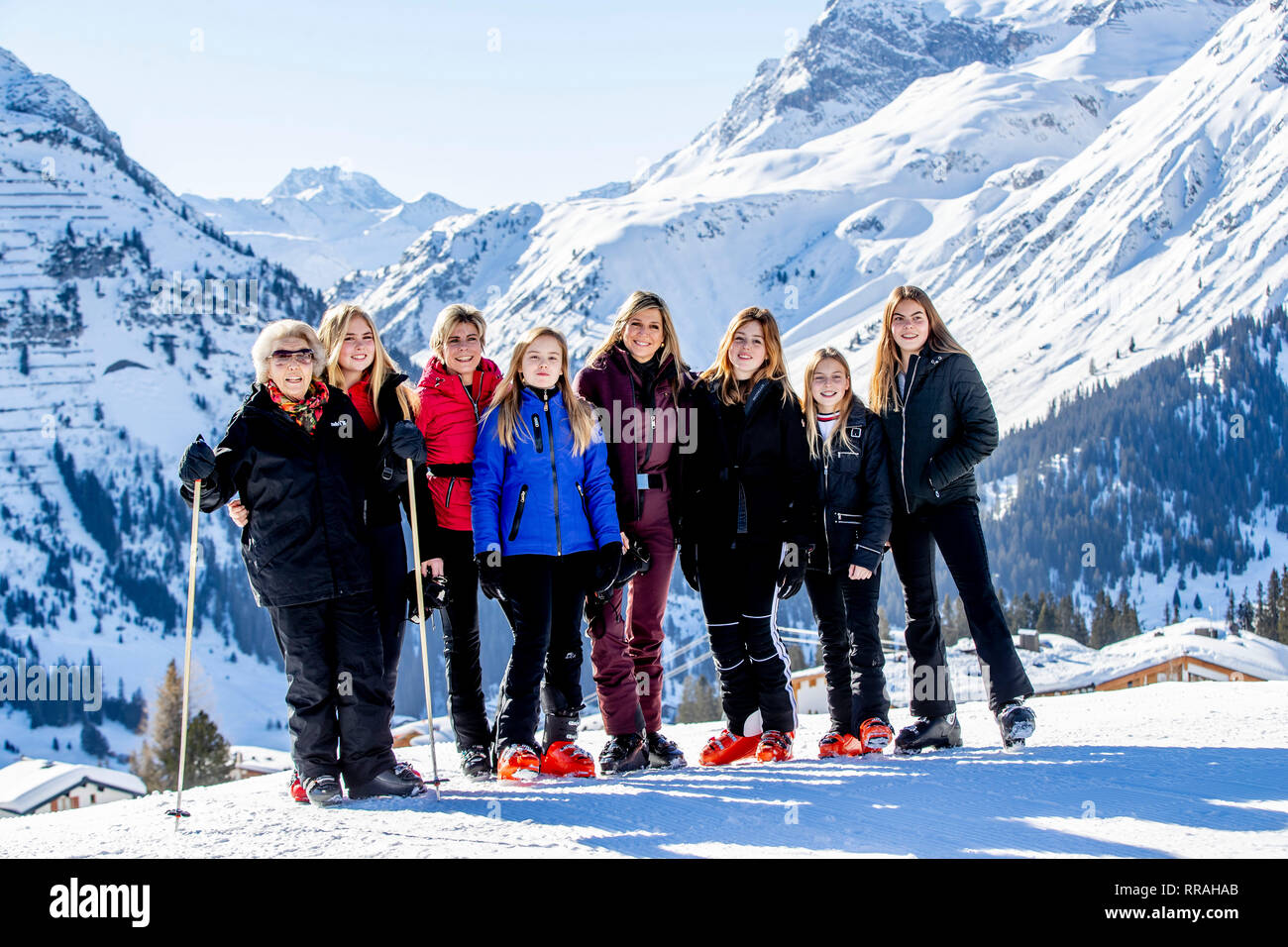Lech, Austria. 25th Feb, 2019. King Willem-Alexander, Queen Maxima ...