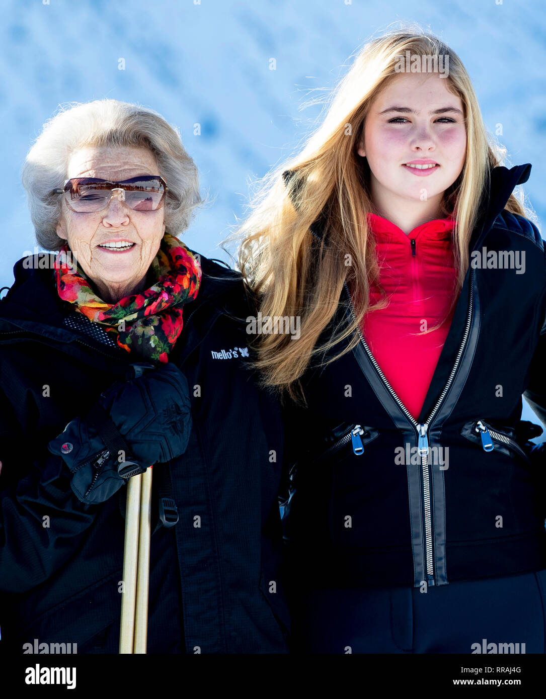 Lech, Austria. 25th Feb, 2019. King Willem-Alexander, Queen Maxima ...