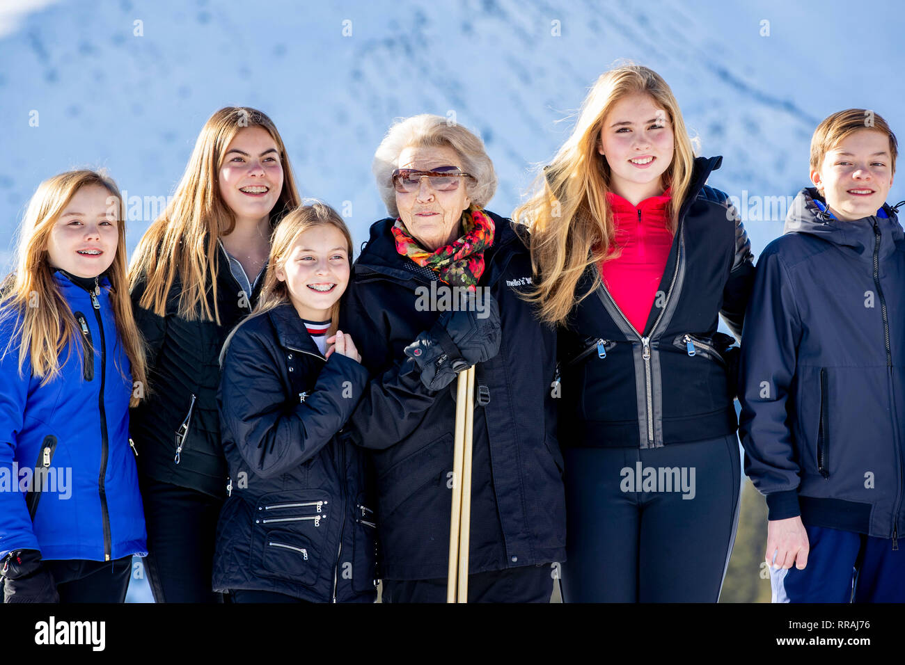 Lech, Austria. 25th Feb, 2019. King Willem-Alexander, Queen Maxima ...