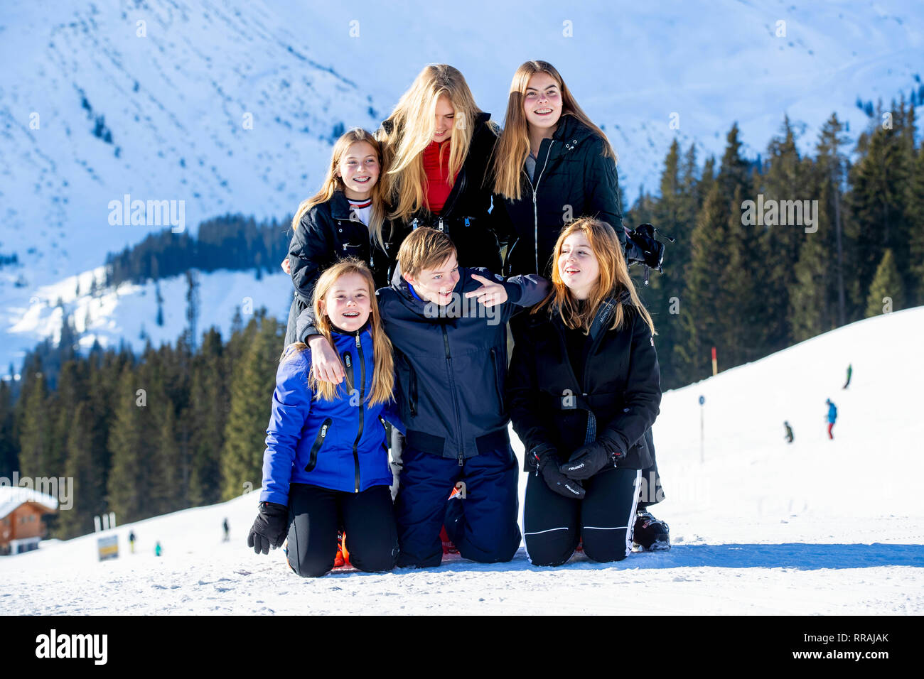 Lech, Austria. 25th Feb, 2019. King Willem-Alexander, Queen Maxima ...
