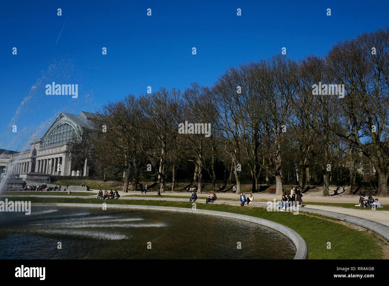 Brussels, Belgium. 25th February 2019. People enjoy the sunny weather ...