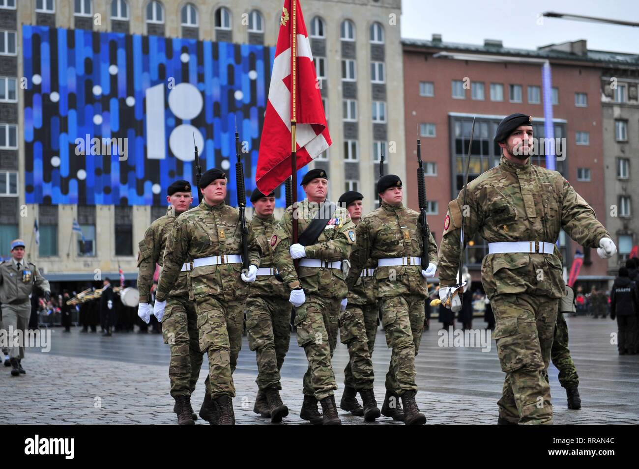 Danish Defense Forces soldiers march during the Estonian Independence ...