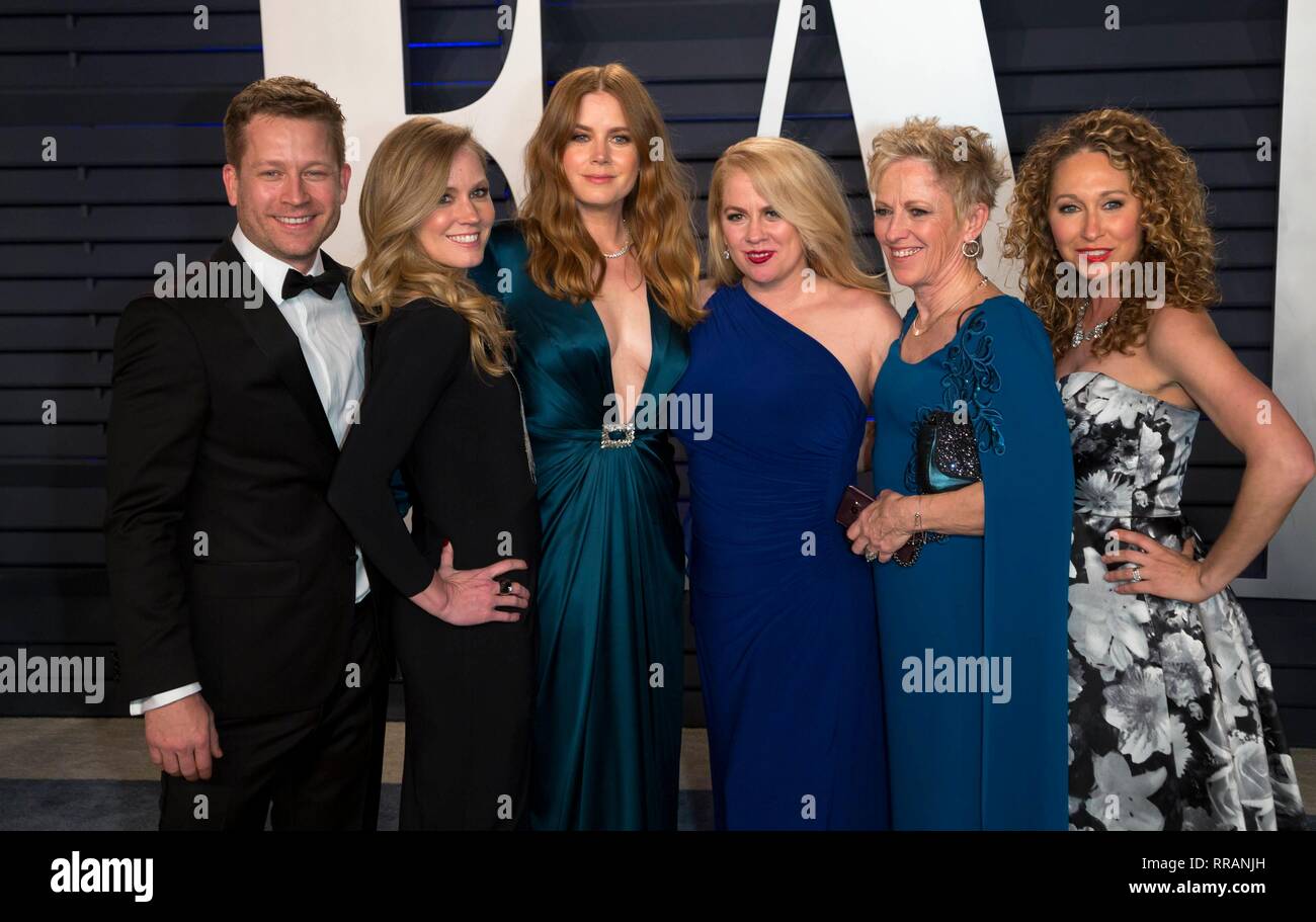 Amy Adams (3rd l) and family attend the Vanity Fair Oscar Party at ...