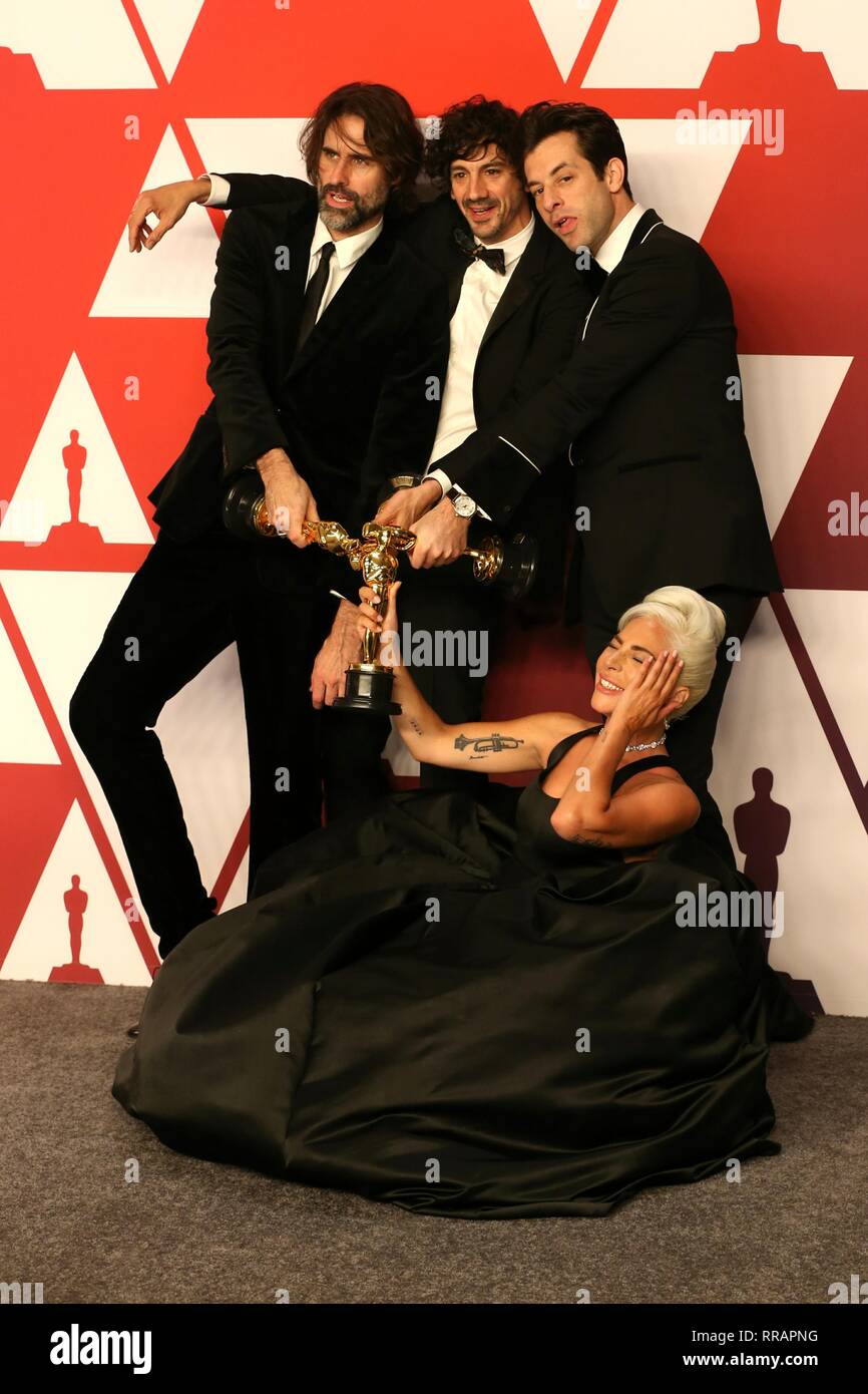 LOS ANGELES, CA - FEBRUARY 24: Mark Ronson, Lady Gaga, Anthony ...