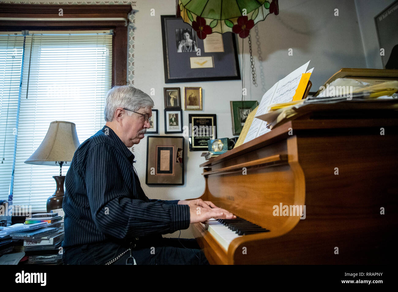 New York, USA. 29th Jan, 2019. Davyd Booth, a violinist and second ...