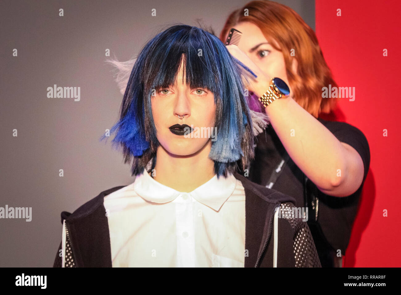 Hair models competition hairdressing hi-res stock photography and ...