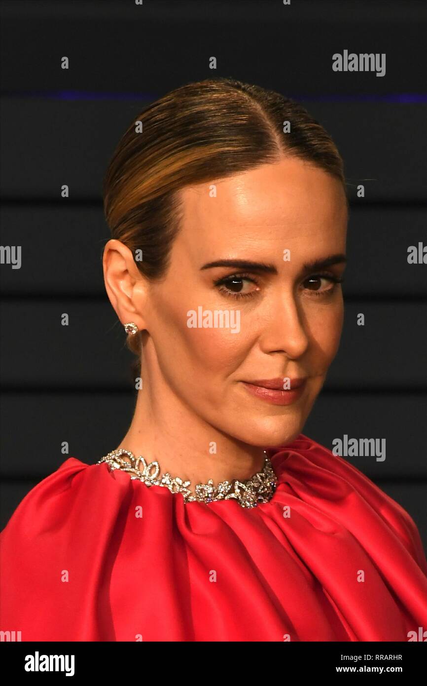 LOS ANGELES, CA - FEBRUARY 24: Sarah Paulson at the Vanity Fair Oscar ...