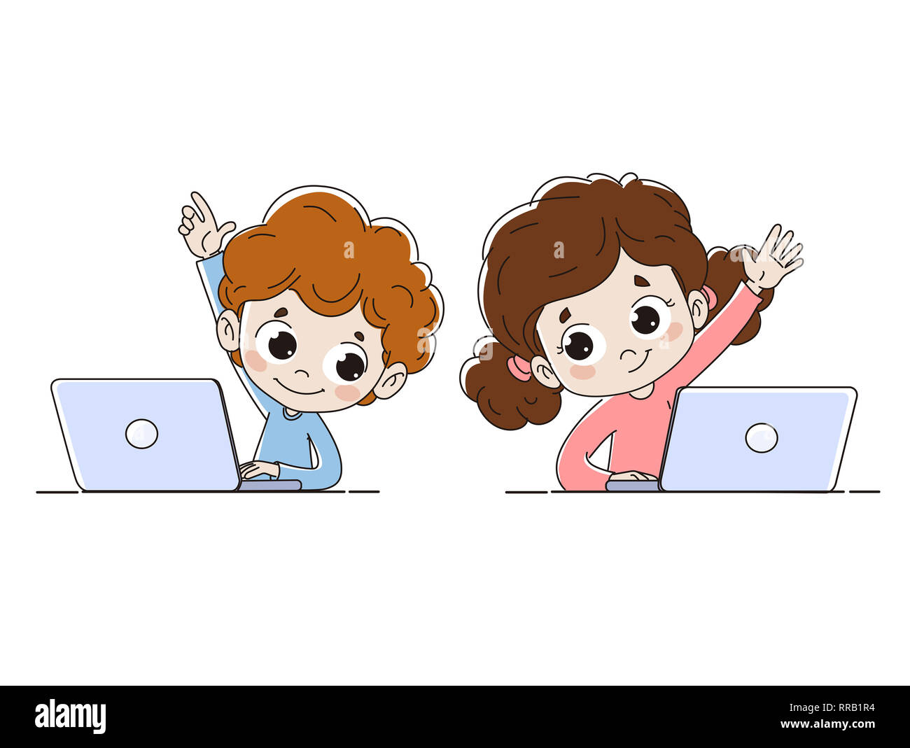 Computer class children isolated High Resolution Stock Photography and ...