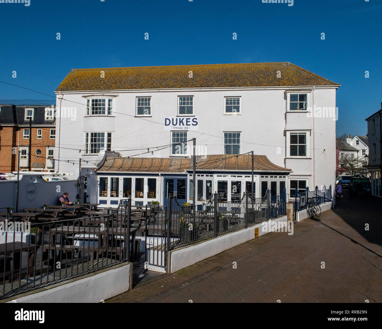 Dukes Hotel on the seafront Esplanade at Sidmouth, Devon Stock Photo ...