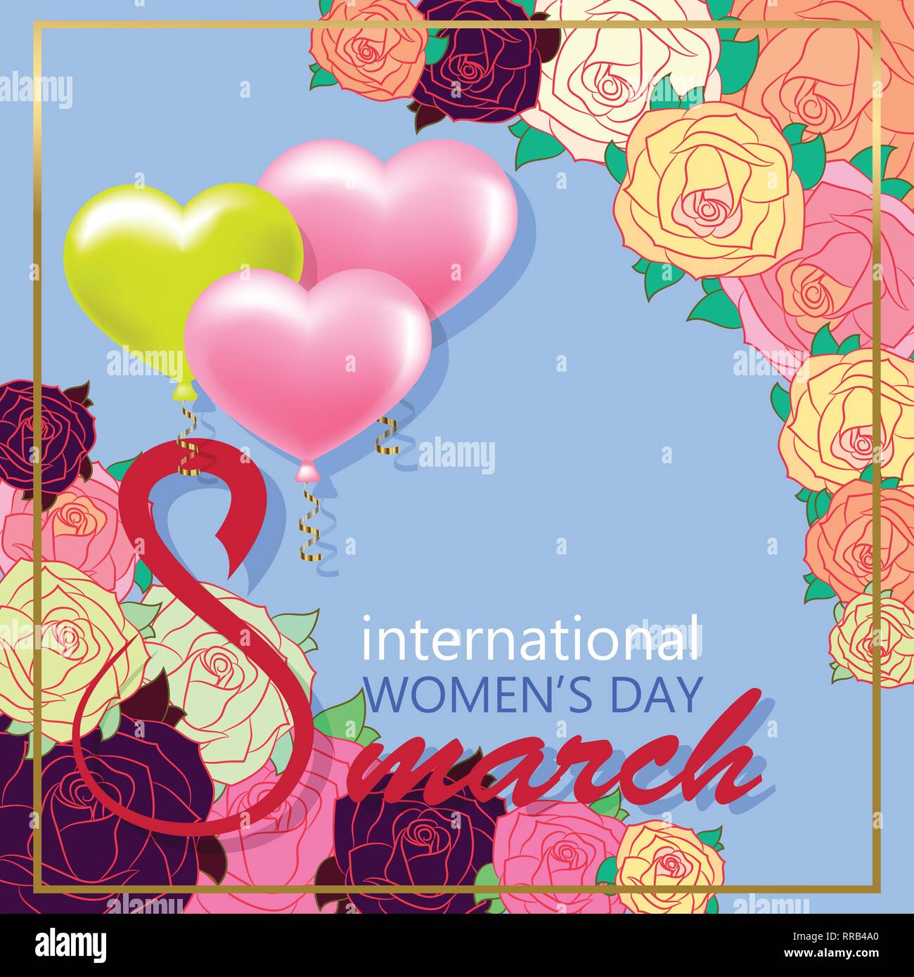 Happy Women's Day banner with flowers vector illustration Stock Vector ...