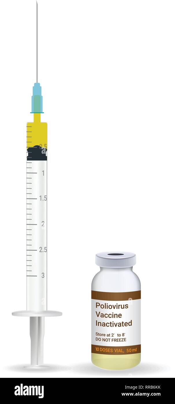 Immunization, Polio Vaccine Plastic Medical Syringe With Needle And ...