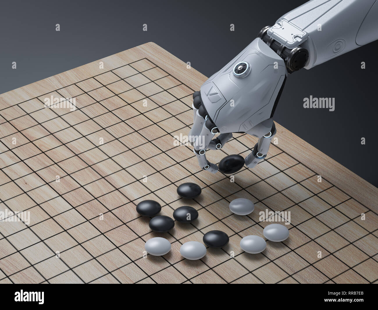 Machine learning concept with 3d rendering artificial Intelligence ...