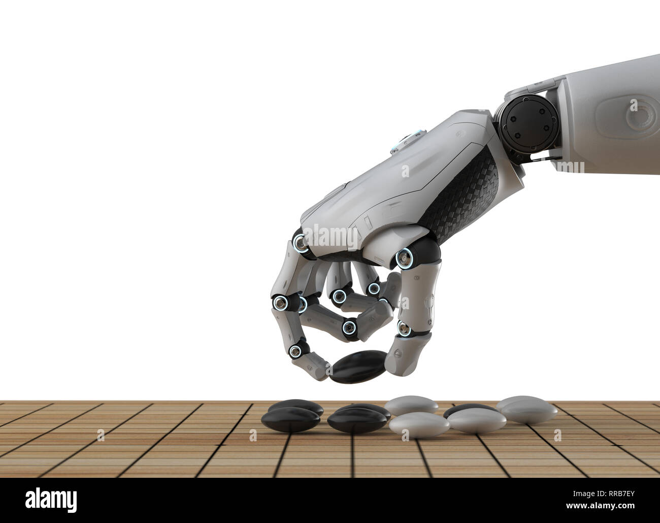 Machine learning concept with 3d rendering artificial Intelligence ...