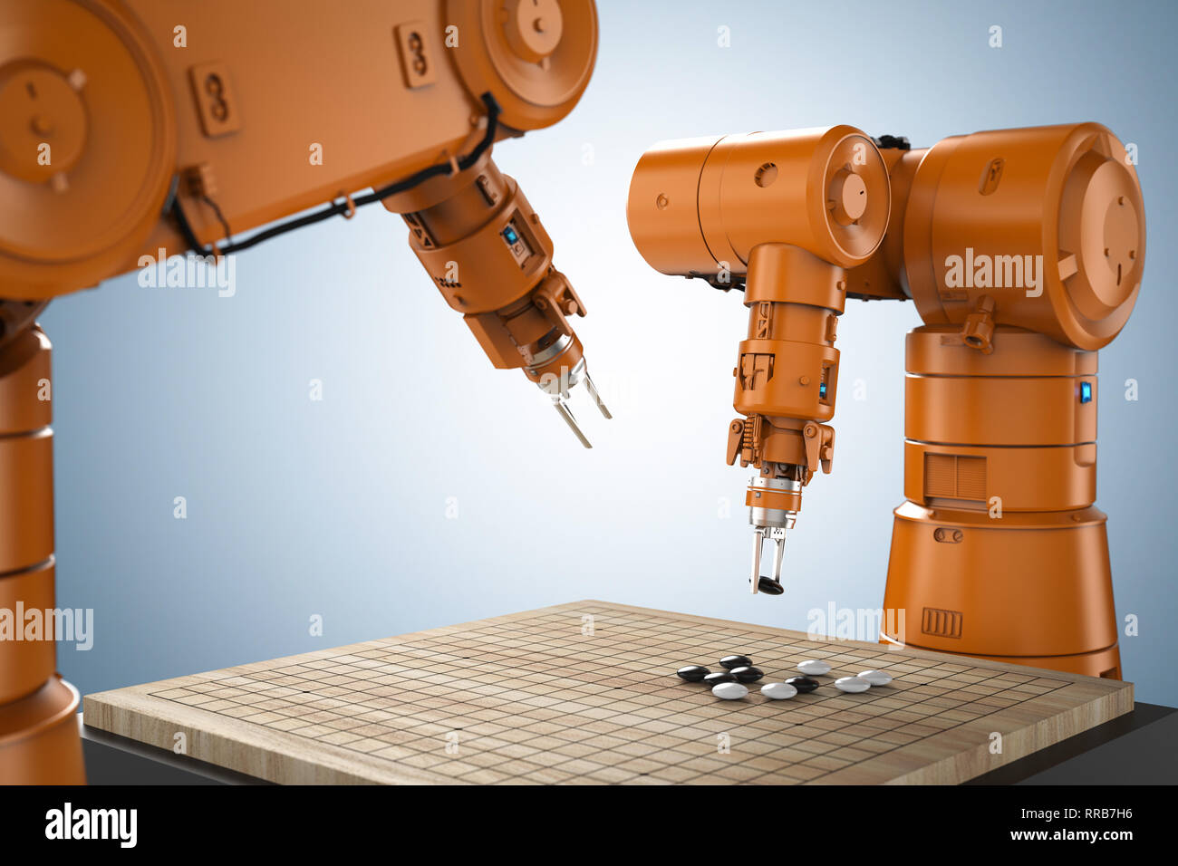 Machine learning concept with 3d rendering artificial Intelligence ...