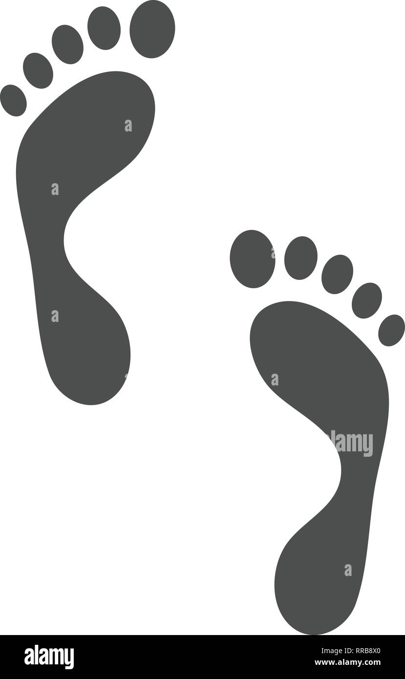 Foot Print Icon. Bare Foot Print Isolated On A White Background. Vector ...