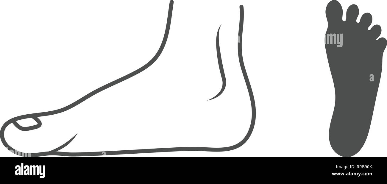 Flat Feet. Footprint Isolated On A White Background. Vector ...