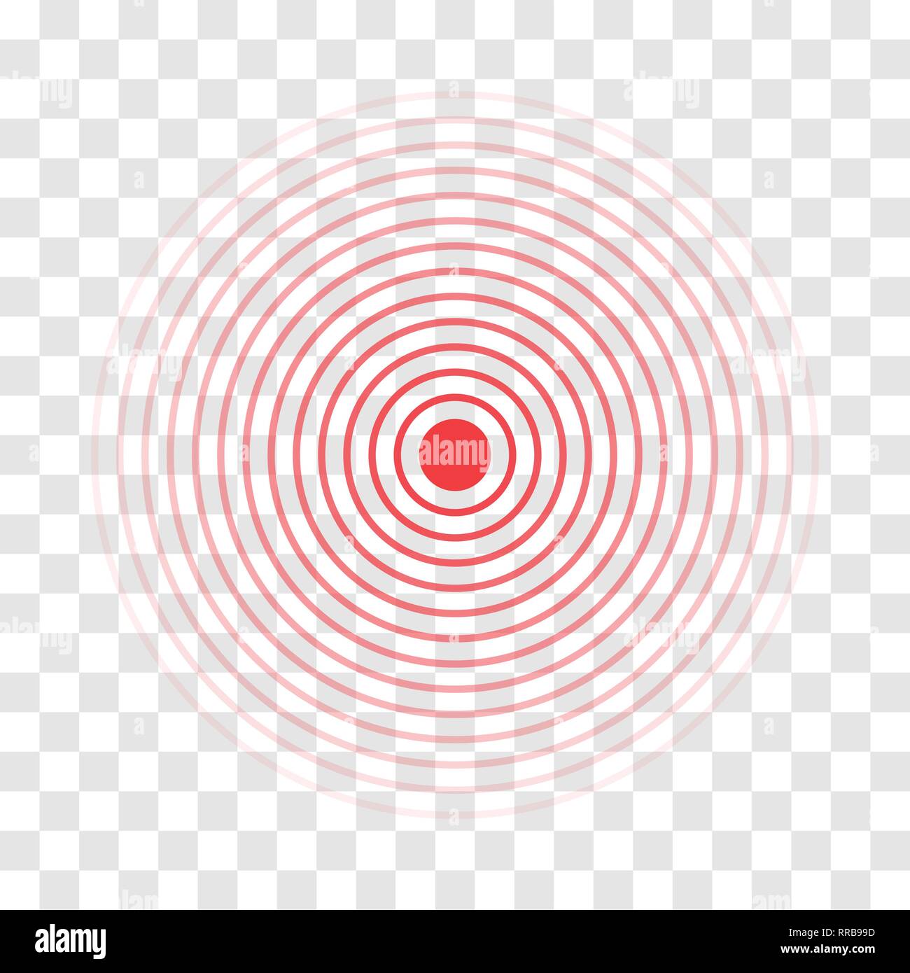 Pain Red Circle Icon For Inflammatory Ache Point. Vector Symbol For ...