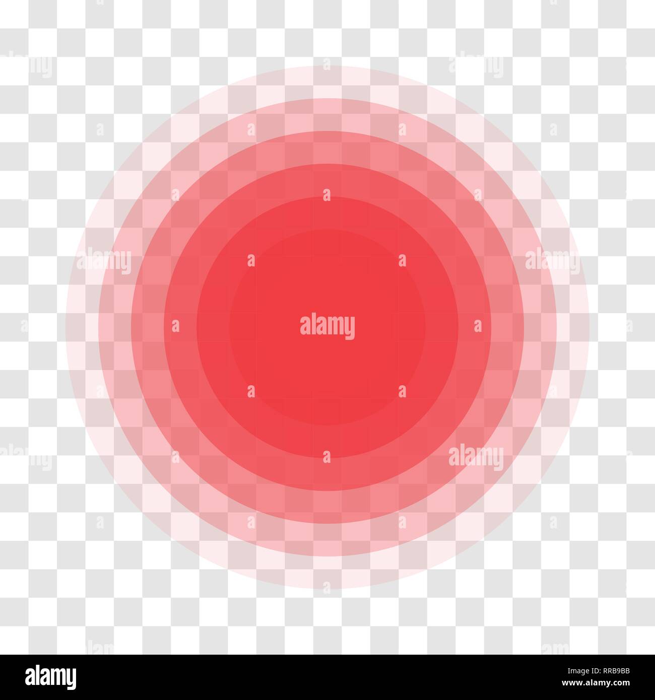 Pain Red Circle Icon For Inflammatory Ache Point. Vector Symbol For ...