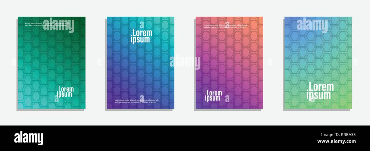 Colorful and modern cover design. Set of geometric pattern background ...