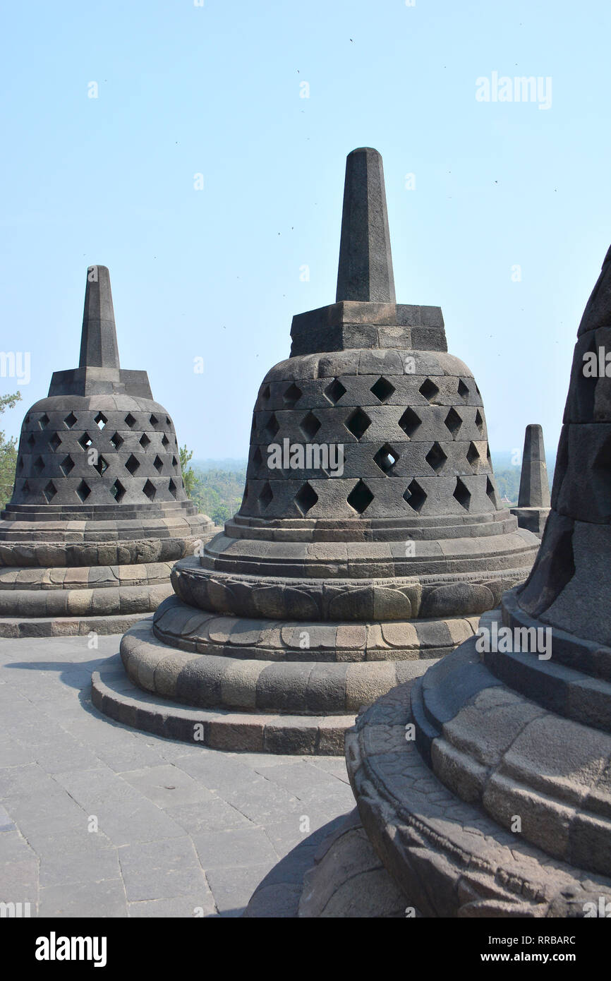 Mahayana Buddhist Temple (9th century), Borobudur, Central Java ...