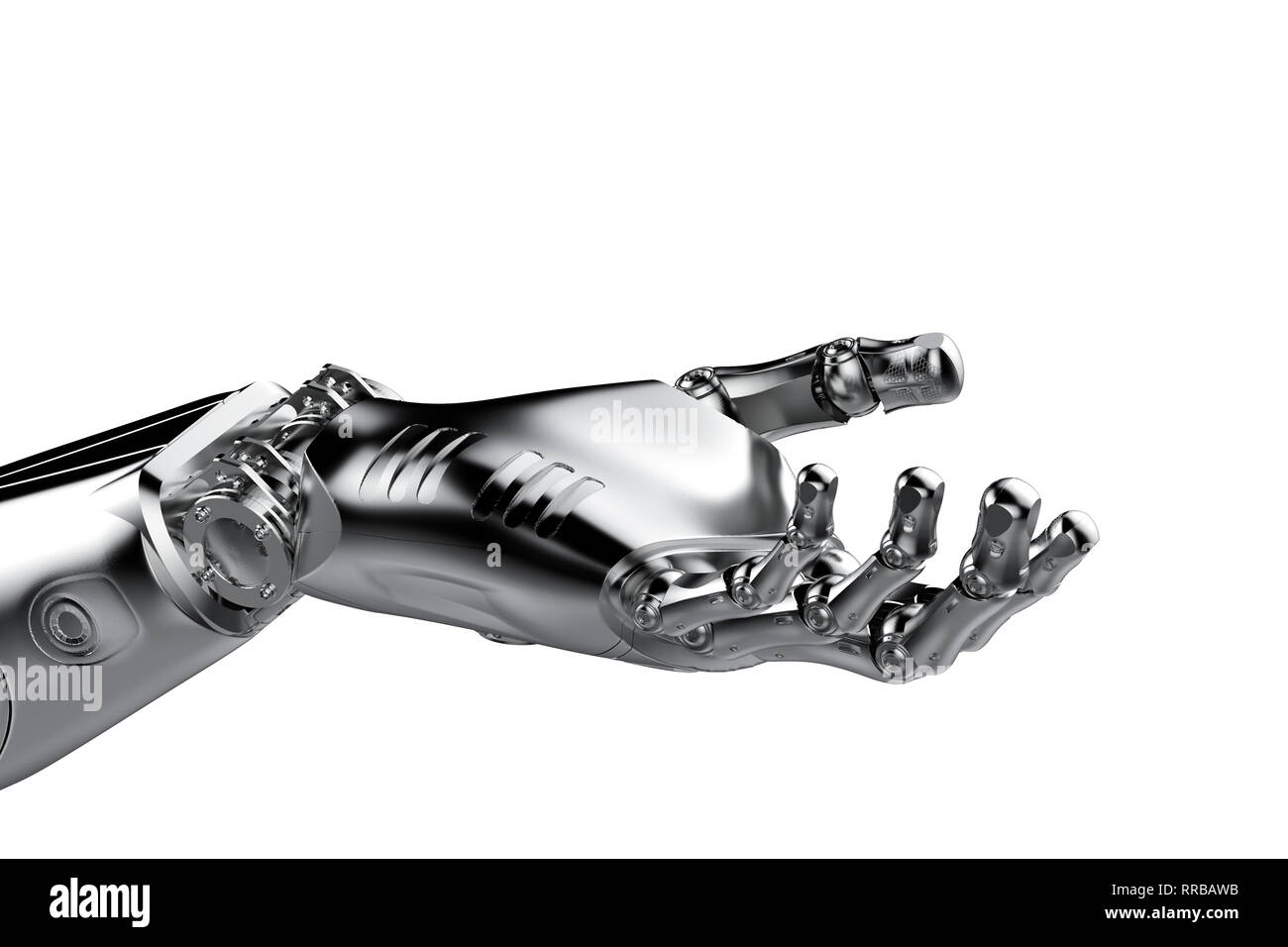 3d rendering robotic hand palm open isolated on white Stock Photo - Alamy