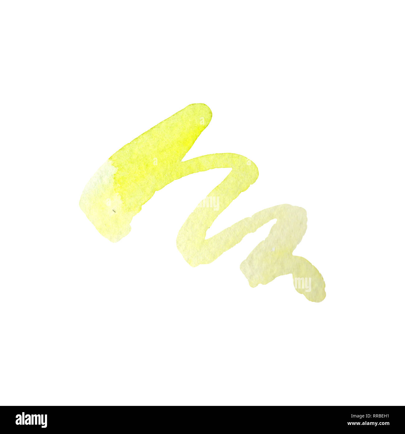 Abstract watercolor yellow paper splash shapes isolated drawing ...