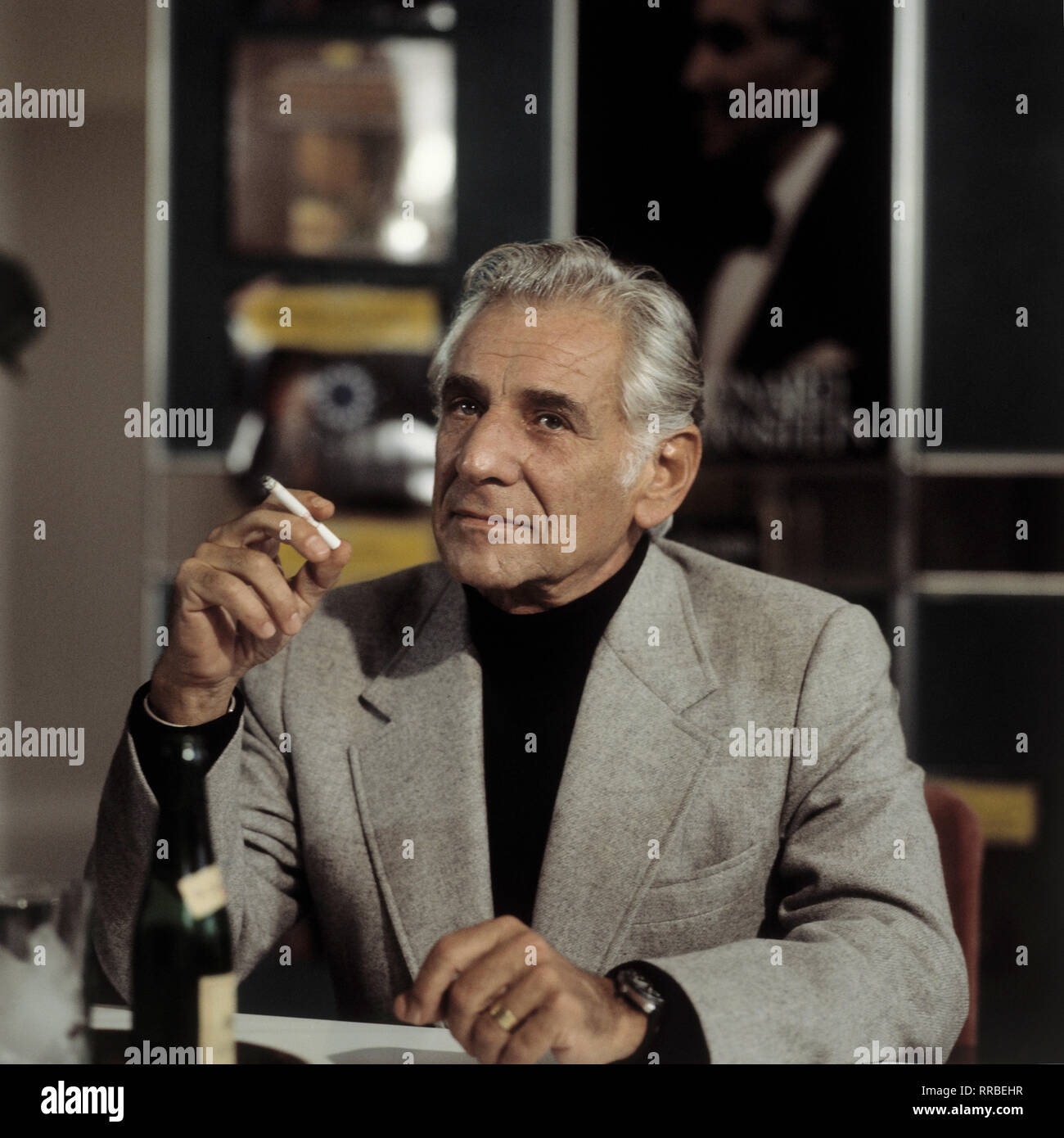 The American conductor and composer LEONARD BERNSTEIN (1918-1990 ...