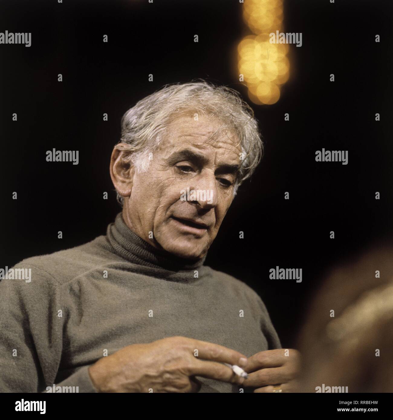 The American conductor and composer LEONARD BERNSTEIN (1918-1990 ...