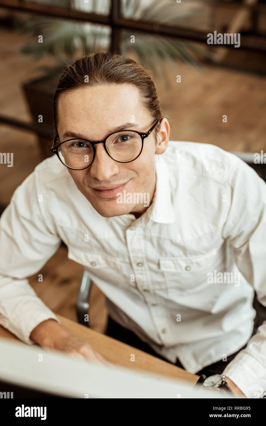 Top view of a nice handsome man Stock Photo - Alamy