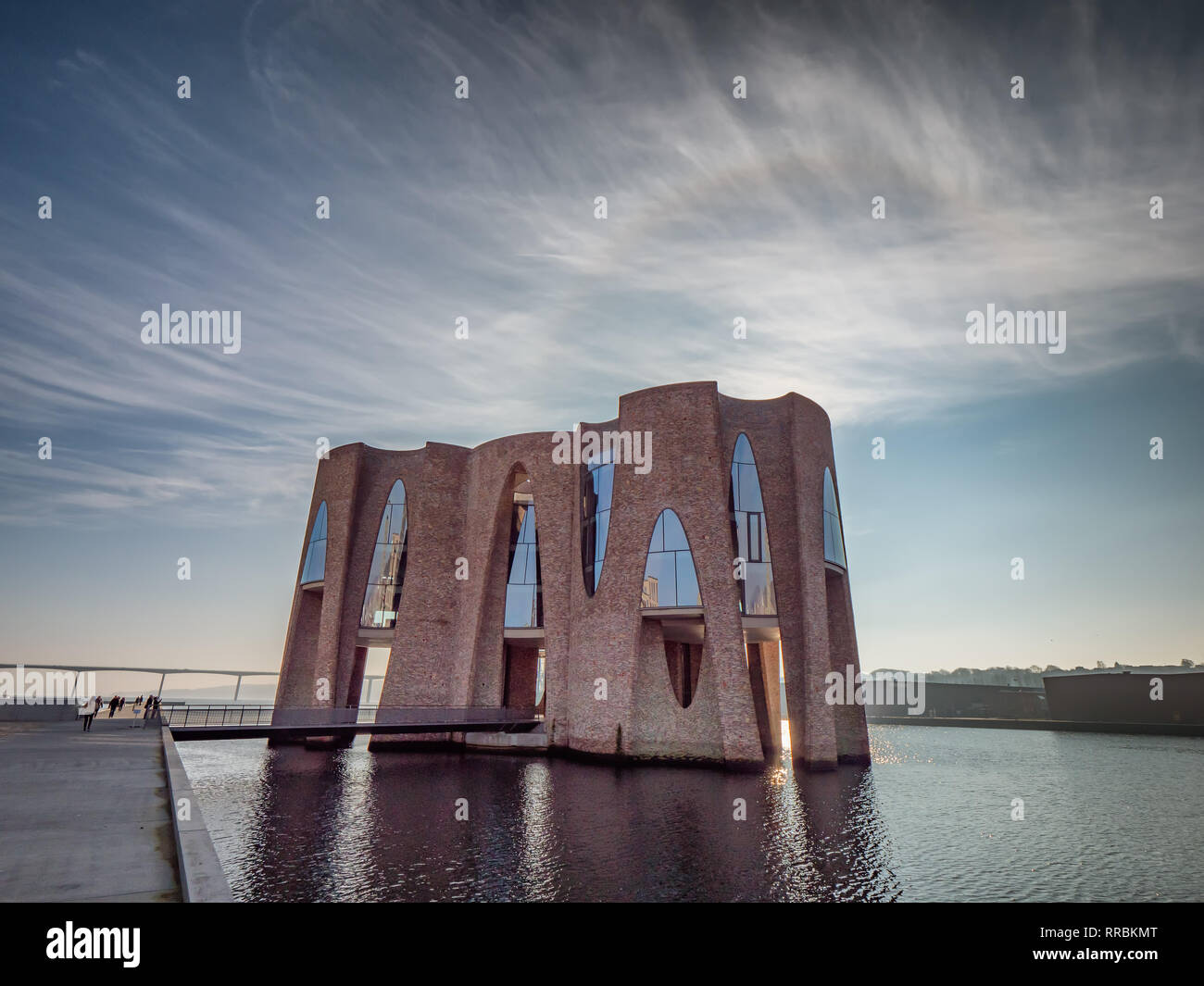 Fjordenhus modern architecture at Vejle fjord, Denmark Stock Photo - Alamy