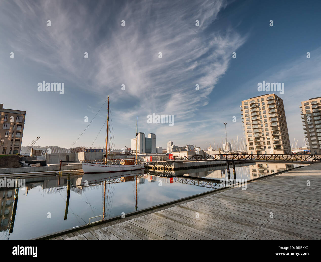 Public open harbor in Vejle, Denmark Stock Photo - Alamy