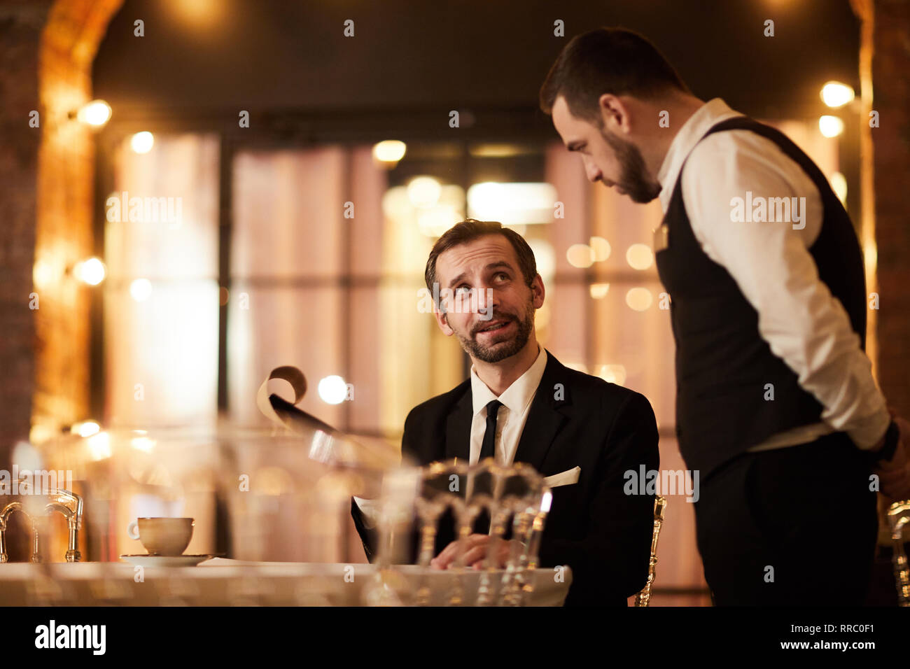 Client Ordering Food in Restaurant Stock Photo - Alamy