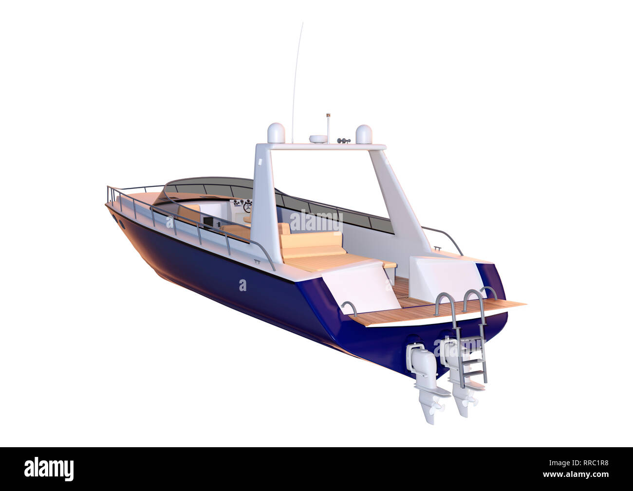 3D rendering of a motor boat isolated on white background Stock Photo ...