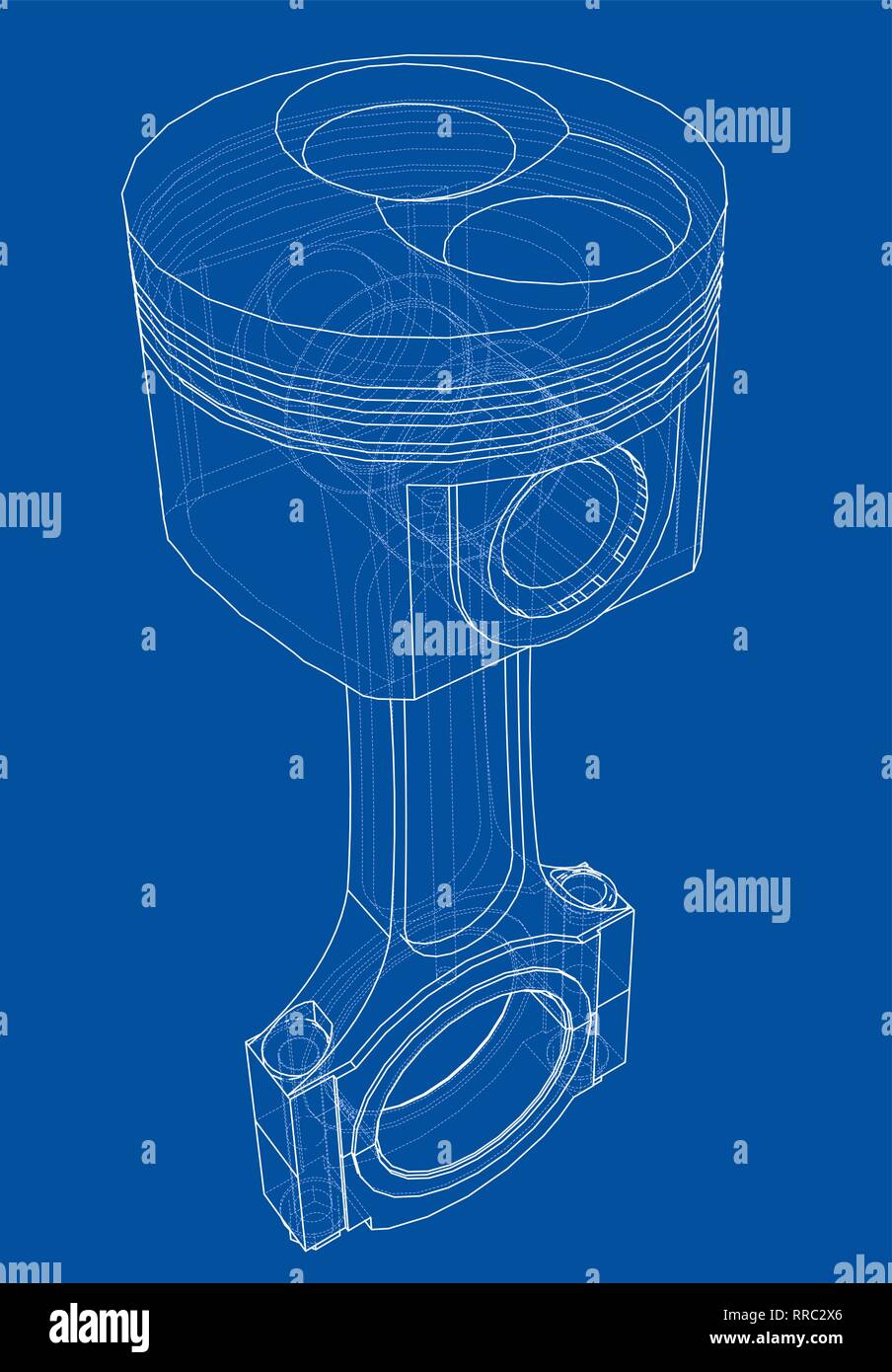 Sketch of piston. Vector rendering of 3d Stock Vector Image & Art - Alamy
