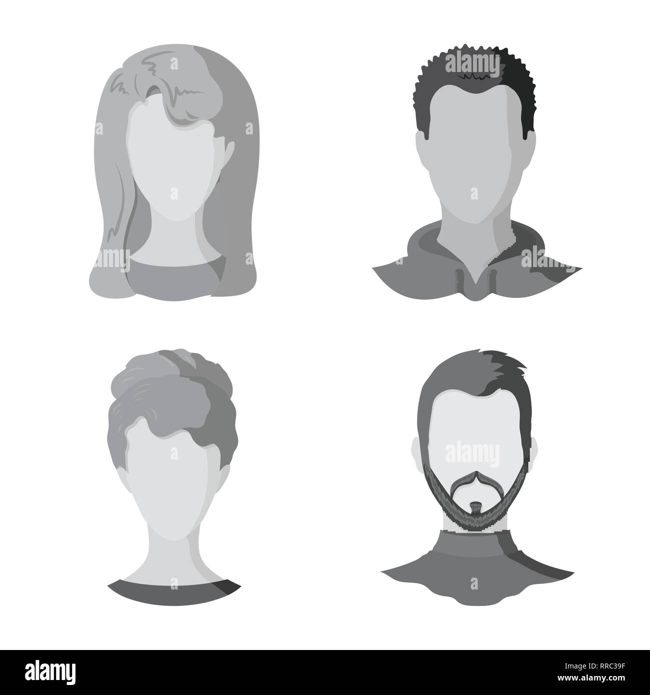 Portrait female mono Stock Vector Images - Alamy