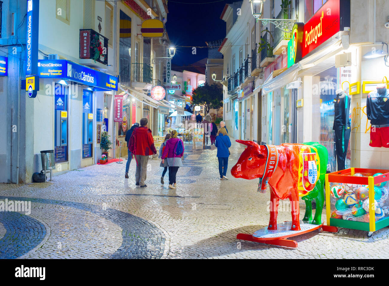 LAGOS, PORTUGAL - OCTOBER 29, 2018: People walking by the street of Old ...