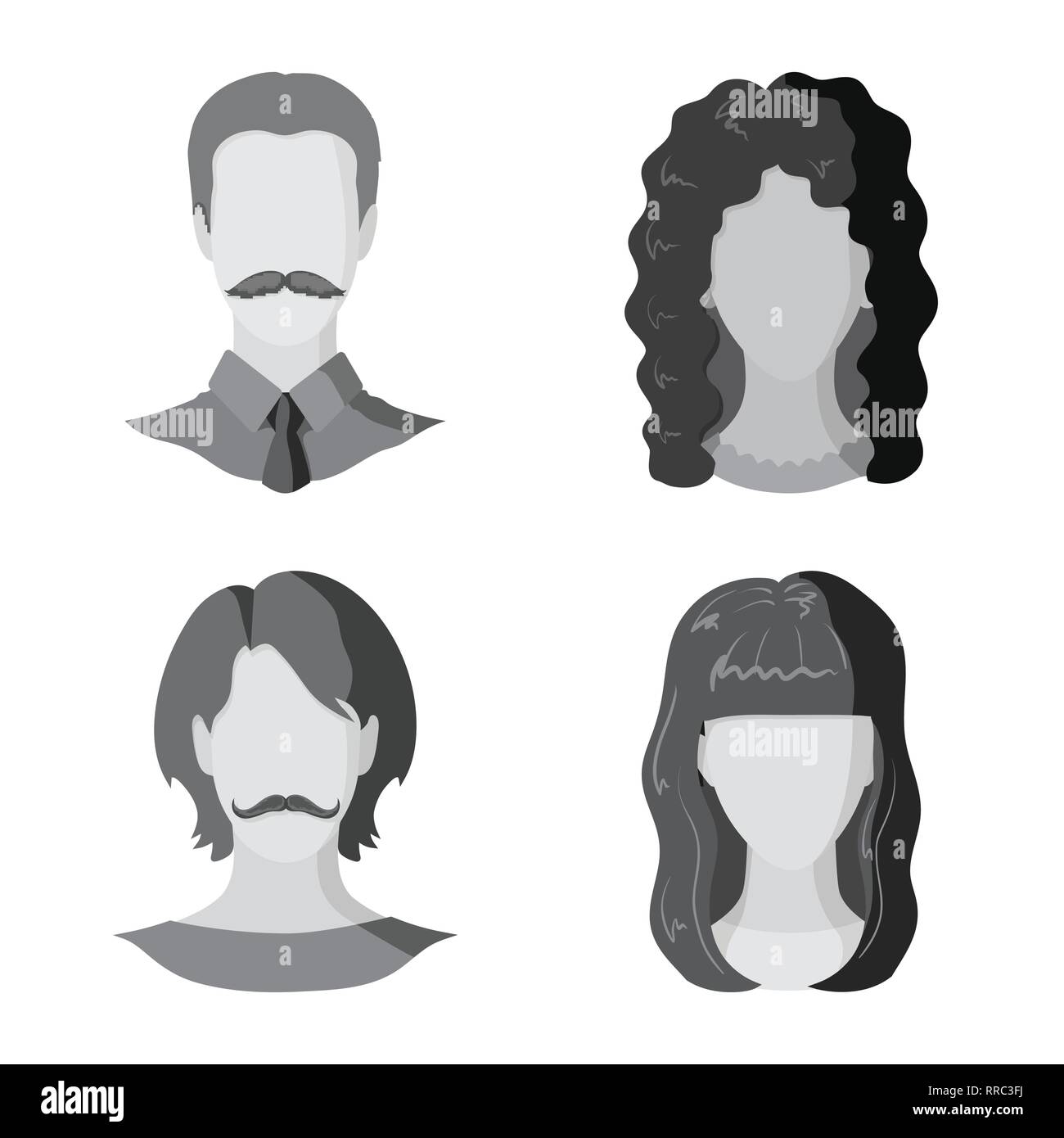 Vector design of character and profile icon. Set of character and dummy ...