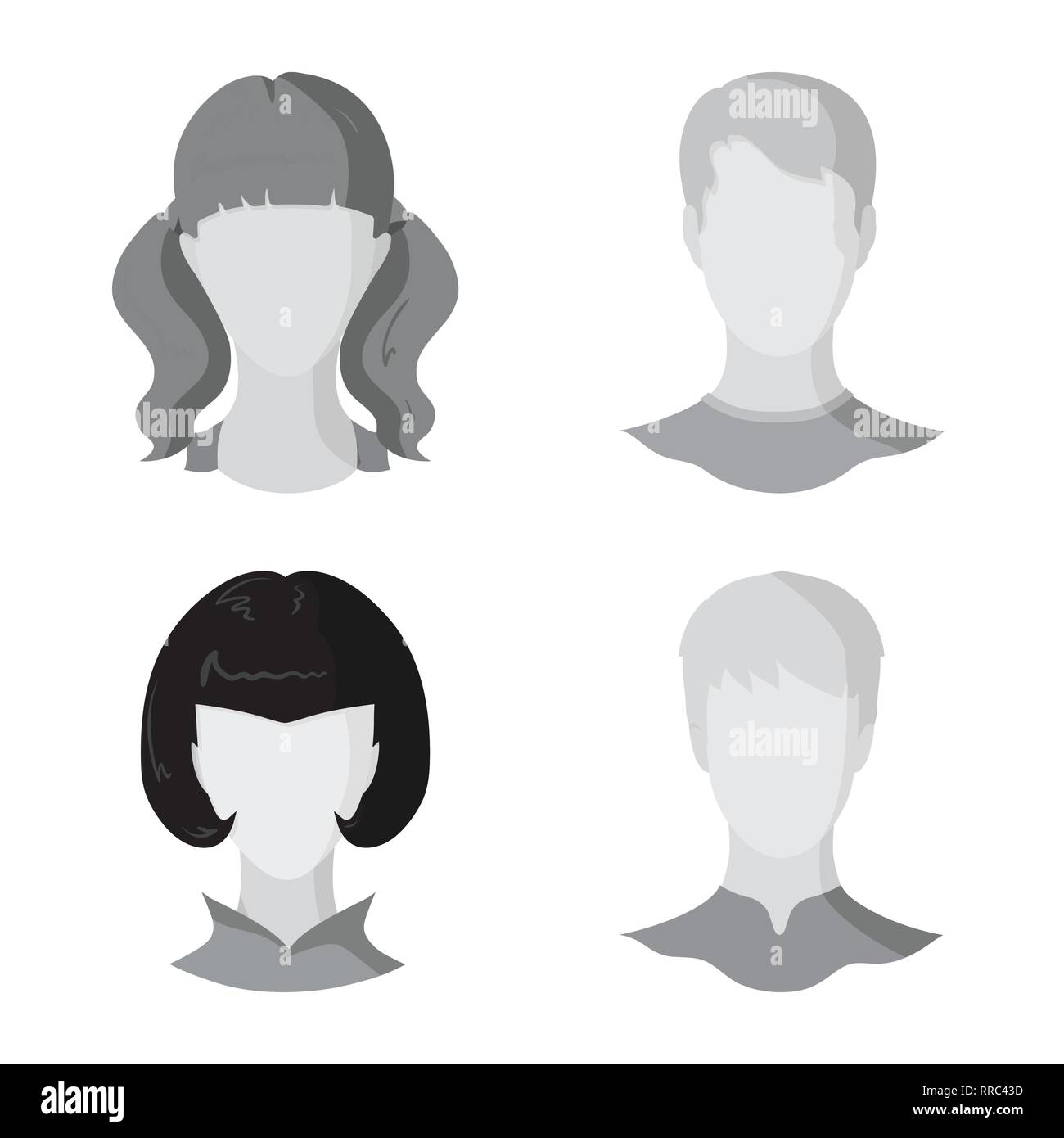Vector design of character and profile logo. Collection of character ...