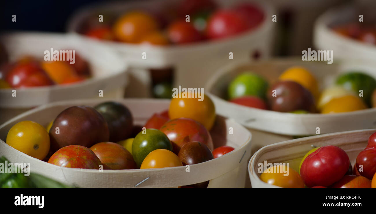 small tomatos on the local market Rustrel town provence france Stock ...