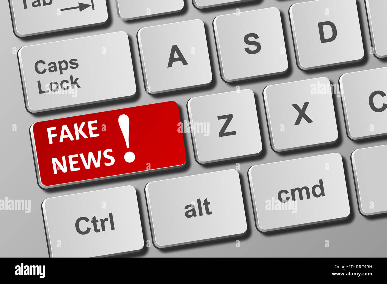 Close-up view on conceptual keyboard with fake news button Stock Photo ...