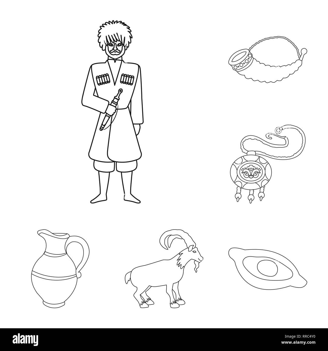 Vector illustration of traditions and national icon. Collection of ...