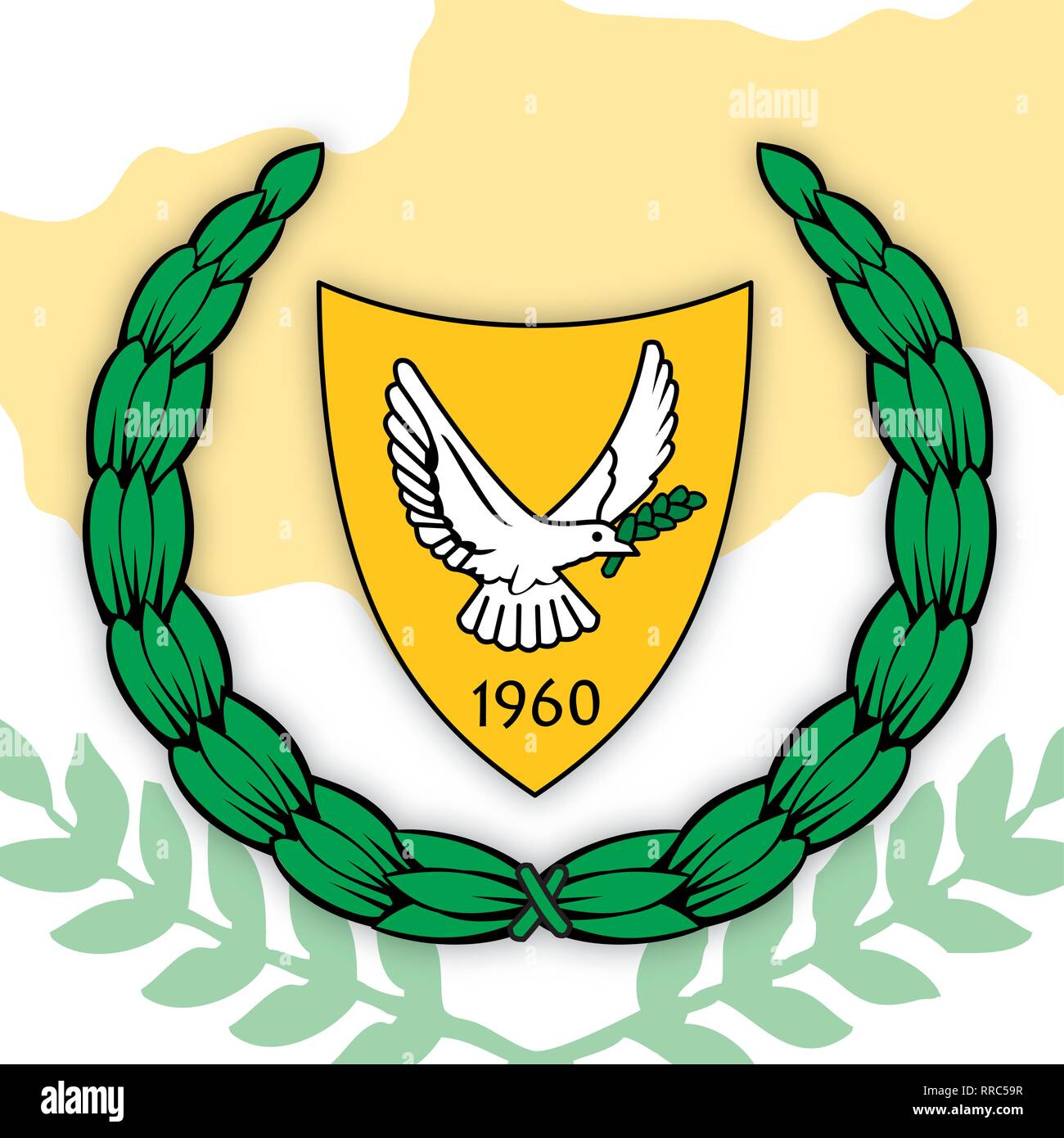Cyprus coat of arms on the flag, vector illustration Stock Vector Image ...